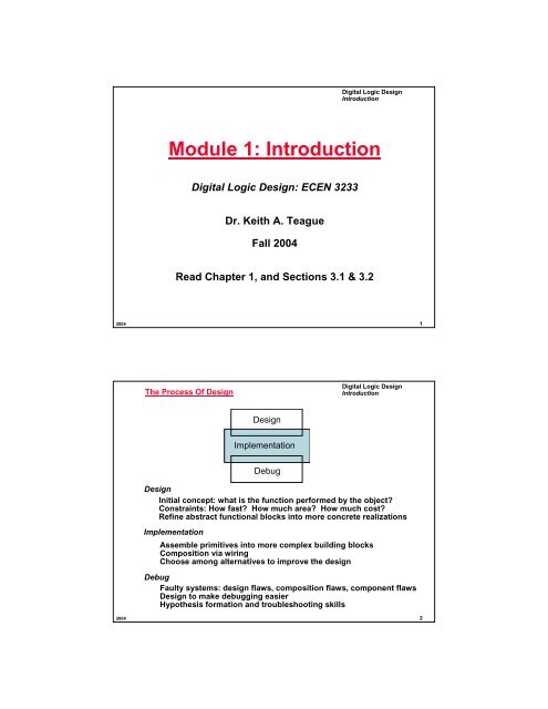 Module 1 Introduction Digital Logic Design 5244