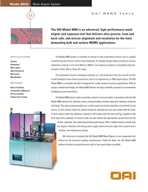Model 8000 Data Sheet - OAI
