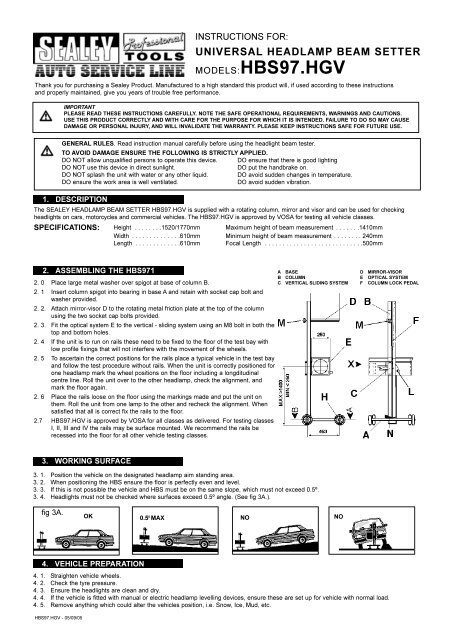 universal headlamp beam setter hbs97.hgv