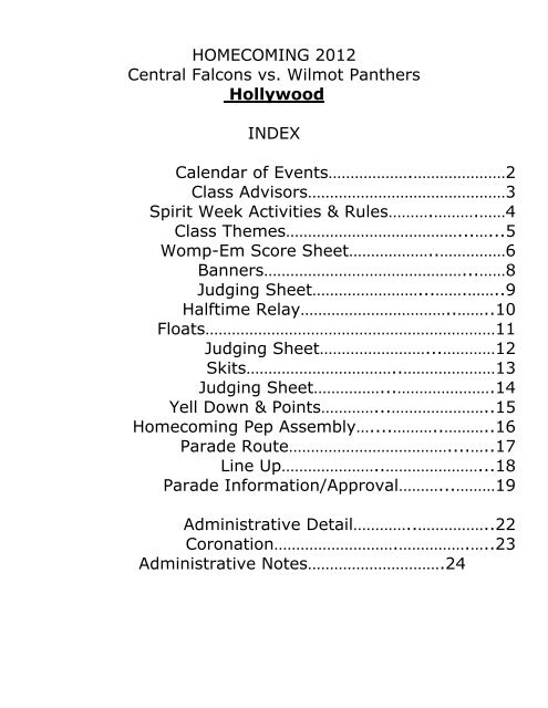 Homecoming Booklet - Westosha Central High School