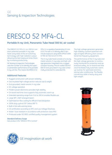 ERESCO 52 MF4-CL Portable X-ray Unit - GE Measurement & Control
