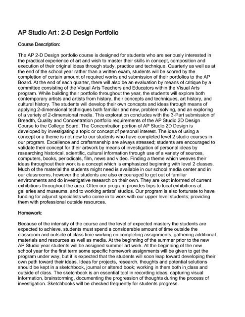 AP Studio Art : 2-D Design Portfolio - Blake High School