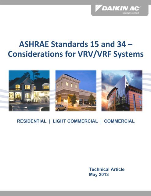 ASHRAE Standards 15 and 34 â Considerations for ... - Daikin AC