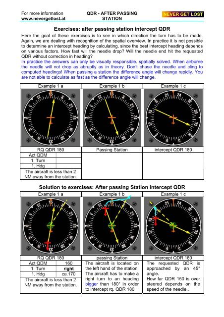 Exercises: after passing station intercept QDR ... - Never Get Lost