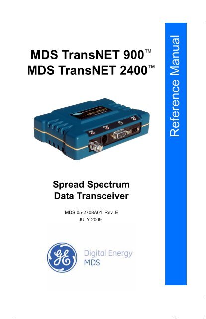 Installation & Operation Guide Reference Manual MDS TransNET ...