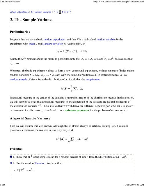 3. The Sample Variance