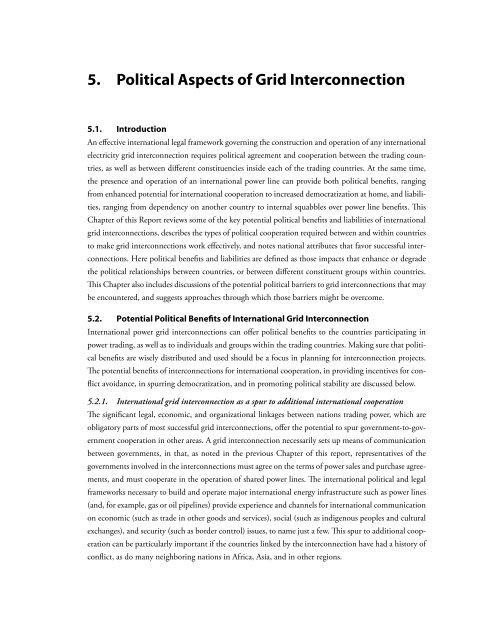 5. Political Aspects of Grid Interconnection - Global Energy Network ...