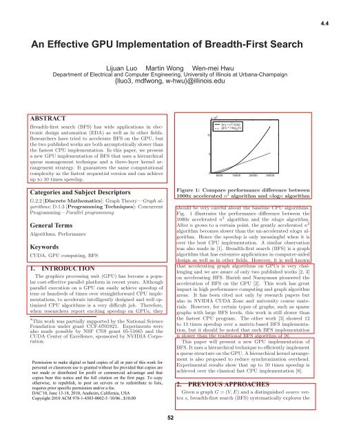 An Effective GPU Implementation of Breadth-First Search*