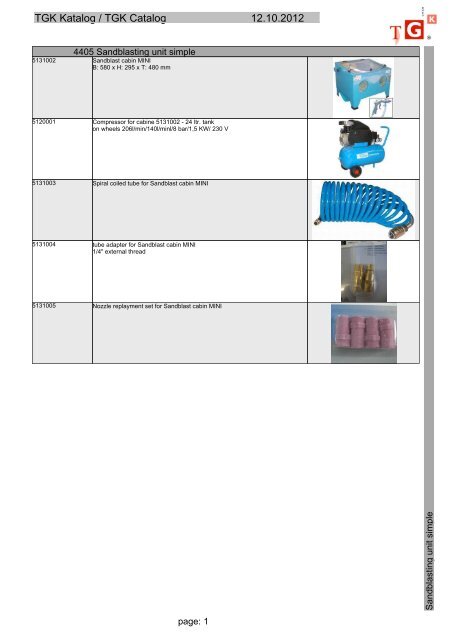 TGK Katalog / TGK Catalog 12.10.2012