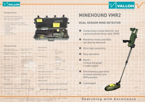 minehound vmr2 dual sensor mine detector - Vallon