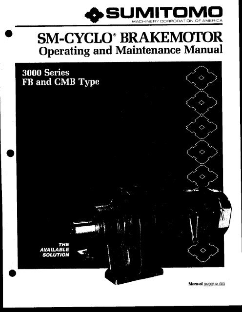 Cyclo 3000 Brakemotor Manual - Sumitomo Machinery Corporation ...