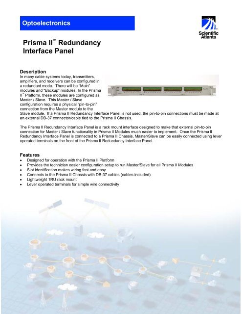 Data Sheet - Prisma II Redundancy Interface Panel