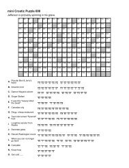 mini Crostic Puzzle 282 - All-Star Puzzles