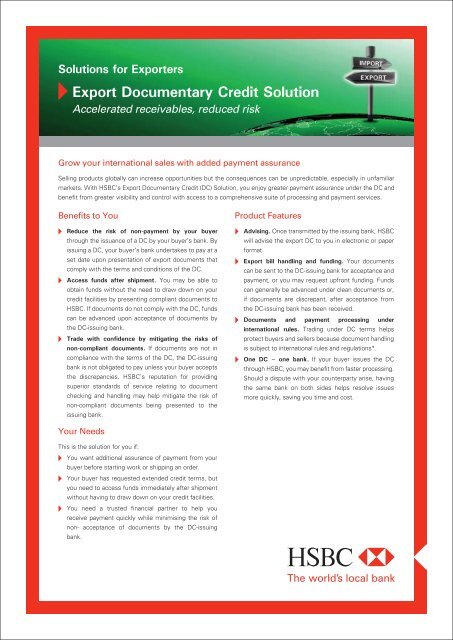 Export Documentary Credit Solution