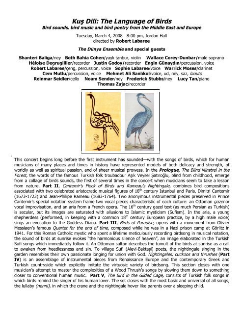 Kus dili program - Dunya, Inc.