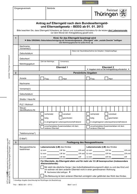 Antrag auf Elterngeld nach dem Bundeselterngeld - Zentraler ...