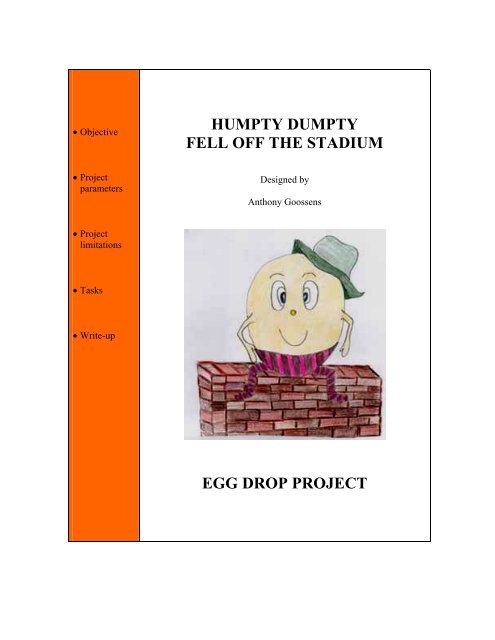HUMPTY DUMPTY FELL OFF THE STADIUM EGG DROP PROJECT