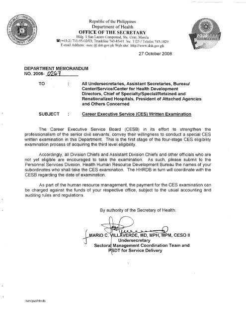 Career Executive Service (CES) Written Examination