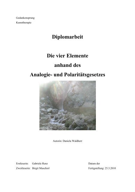Diplomarbeit Die vier Elemente anhand des ... - Daniela Waldherr