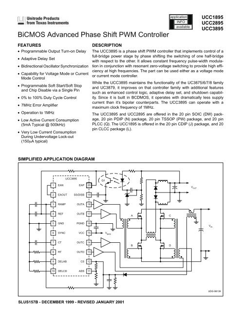 BiCMOS Advanced Phase Shift PWM Controller (Rev. B) - Free