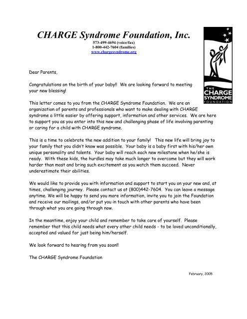 New Parent Packet - CHARGE Syndrome Foundation