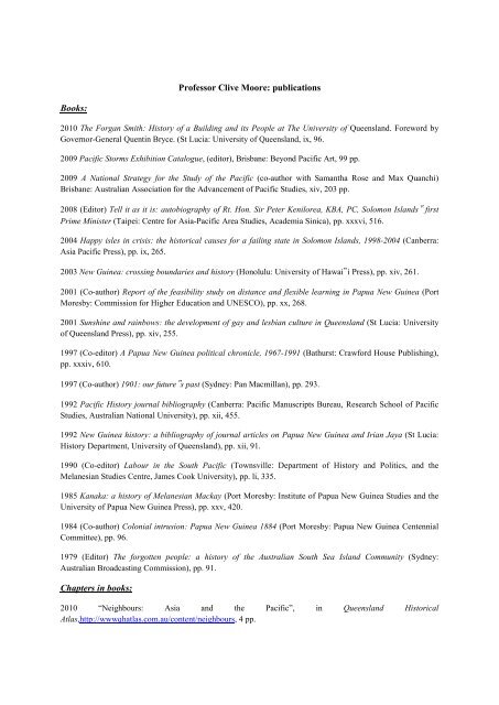 Professor Clive Moore - University of Queensland