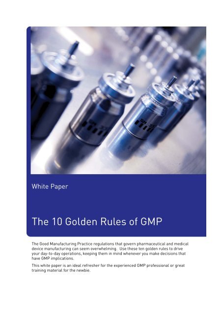 The 10 Golden Rules of GMP - GMP consultants and contractors