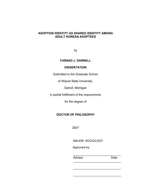 ADOPTION IDENTITY AS SHARED IDENTITY AMONG ADULT ...