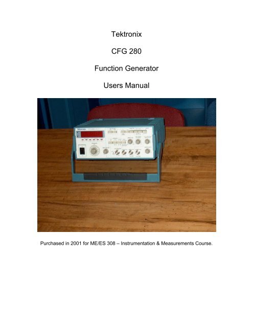 Function Generator Tektronix Cfg280
