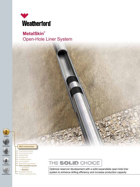 MetalSkinÂ® Open-Hole Liner System