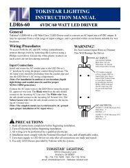 tokistar lighting instruction manual ldr8-40 8vdc/40 watt led driver
