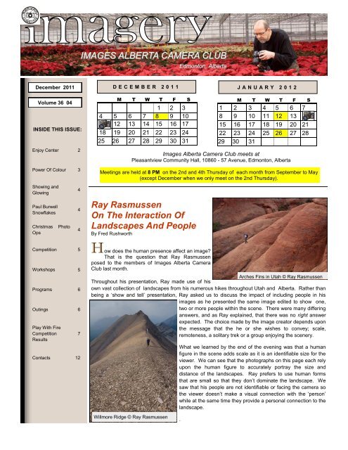 IMAGES ALBERTA CAMERA CLUB Ray Rasmussen On The ...