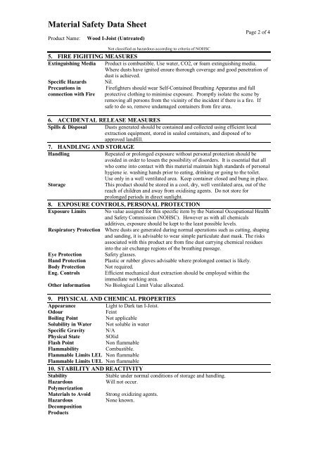 Material Safety Data Shee
