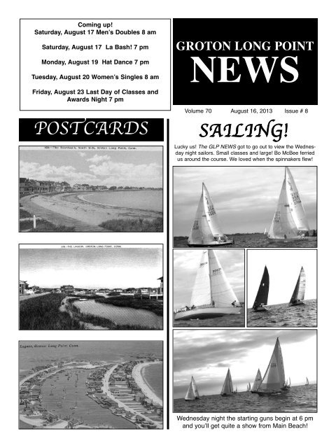POSTCARDS SAILING! - the Groton Long Point Yacht Club!
