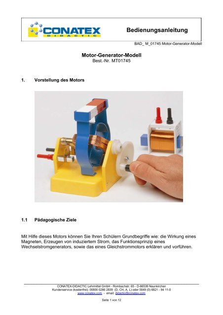 Bedienungsanleitung - Conatex-Didactic Lehrmittel GmbH