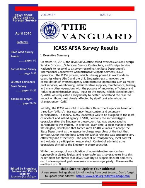 ICASS AFSA Survey Results - American Foreign Service Association