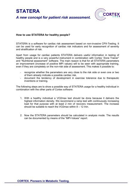 STATERA A new concept for patient risk assessment