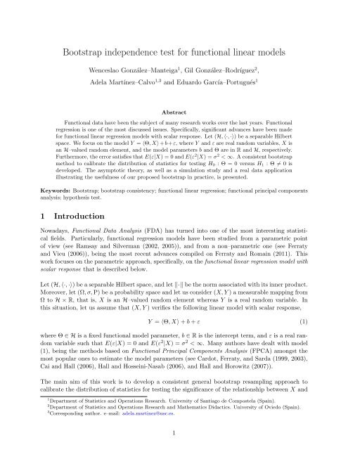 Bootstrap independence test for functional linear models