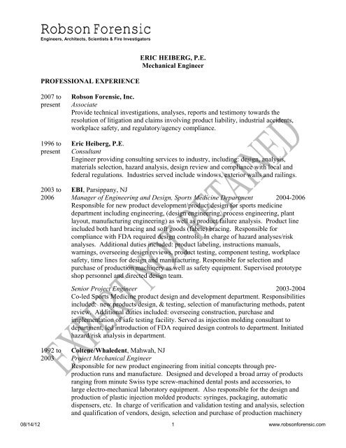 Eric Heiberg, P.E. - Robson Forensic, Inc.