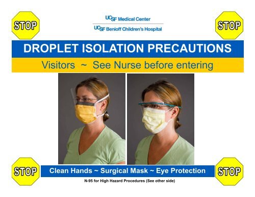 Droplet Precautions Link - Infection Control
