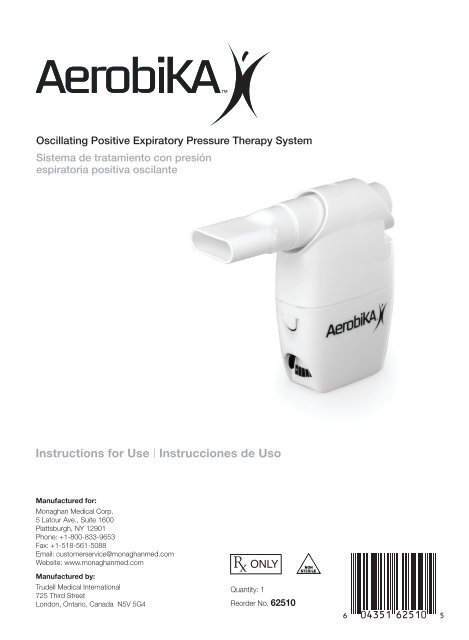 Instructions for Use | Instrucciones de Uso - Monaghan Medical