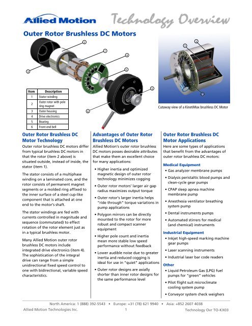 Outer Rotor Brushless DC Motors - Allied Motion