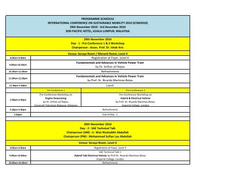 Programme Schedule - space seminar main page