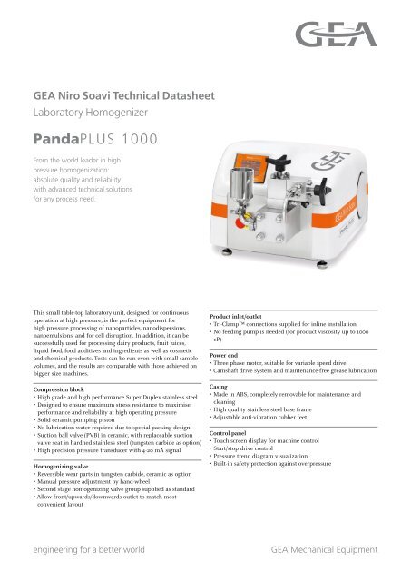 PandaPLUS 1000 - GEA Niro Soavi