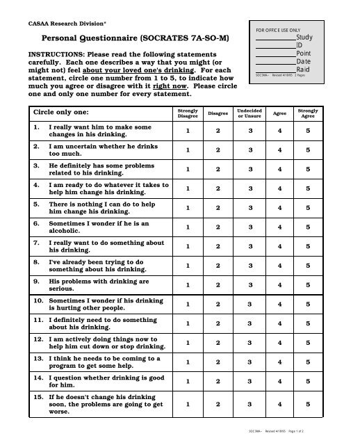 Personal Questionnaire