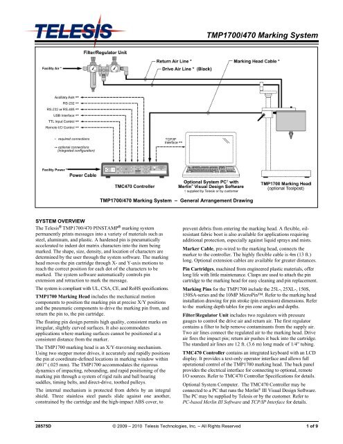 TMP1700/470 Marking System - Telesis Technologies, Inc.
