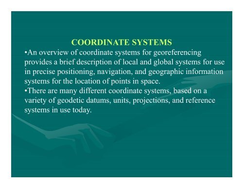 COORDINATE SYSTEMS
