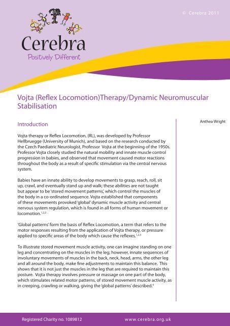 Vojta (Reflex Locomotion)Therapy/Dynamic Neuromuscular - Cerebra