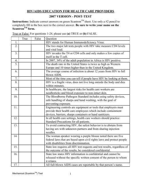 bloodborne pathogens test answers true false
