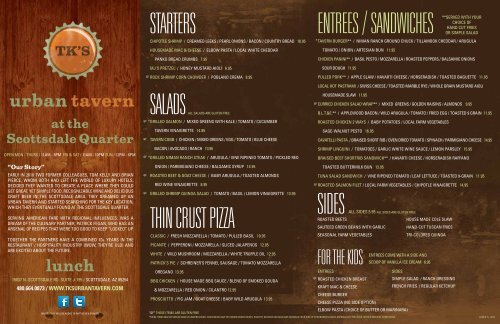 lunch - Tk's Urban Tavern